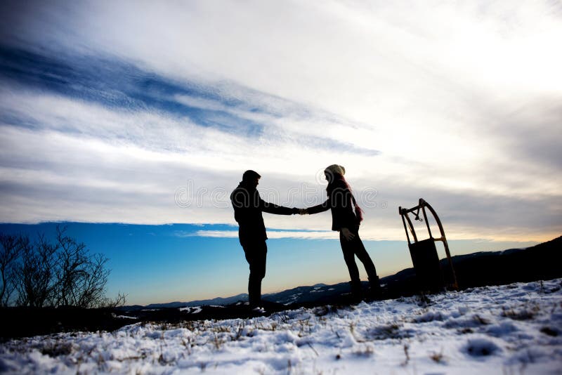 Snow love stock image. Image of beauty, adult, happy - 28652905