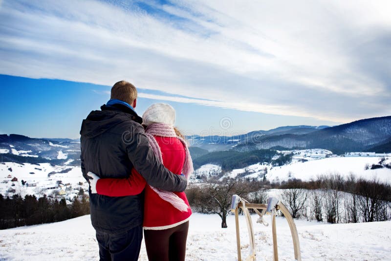 Snow love stock photo. Image of female, park, season - 28653048