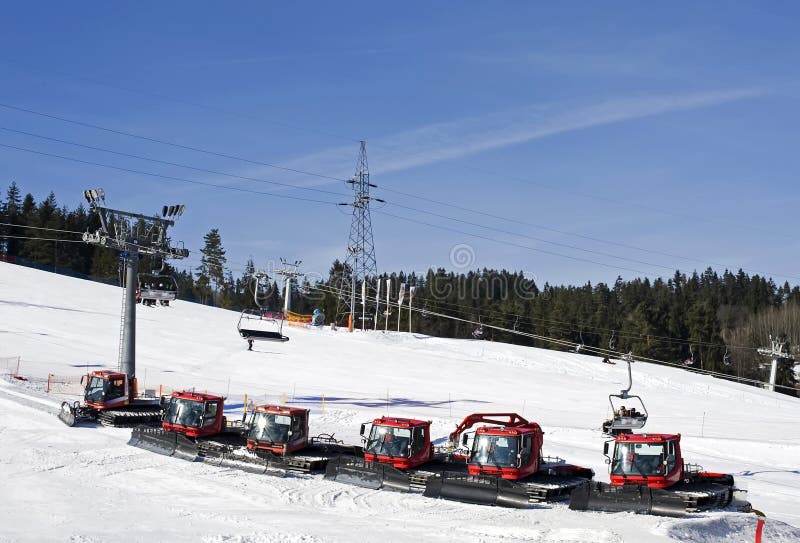 Snow machines stock image. Image of preparation, plow - 18823673