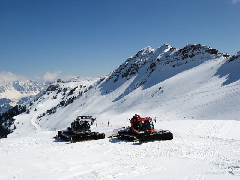 Snow machines stock photo. Image of beauty, snowcat, preparation - 9098198