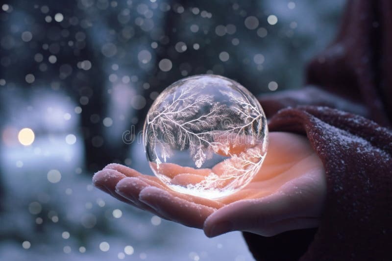 Snow Magic Ball. the Magic of Winter Holidays Stock Illustration ...