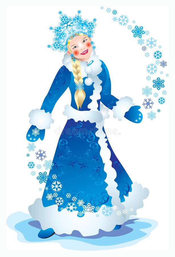 Snow maiden stock vector. Illustration of snow, year - 16898049