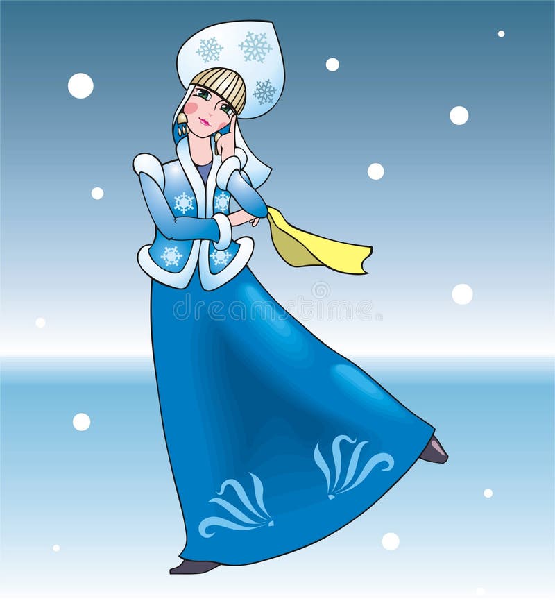 Snow Maiden stock vector. Illustration of holiday, color - 3330465