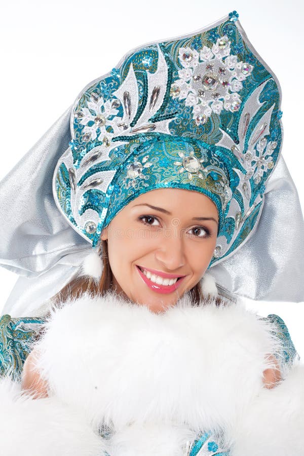 Snow Maiden Isolated on a White Stock Image - Image of adult, christmas ...