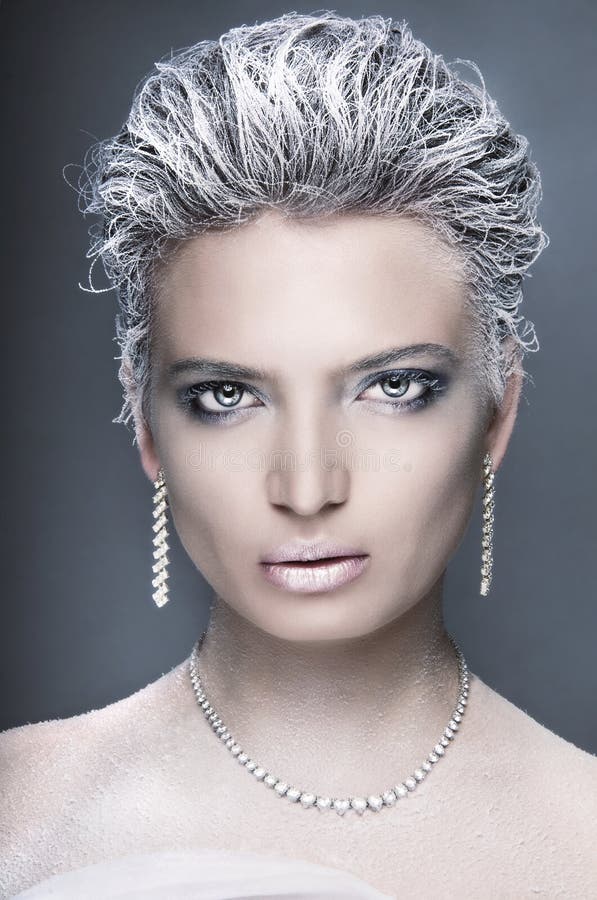 Snow make-up stock photo. Image of lady, face, frost - 14980048
