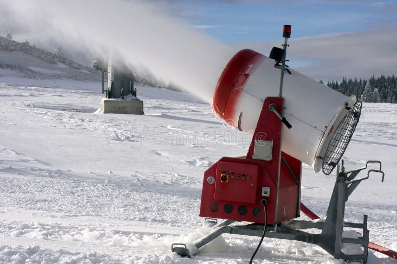 Snow maker stock photo. Image of making, snowcannon, winter - 18011954