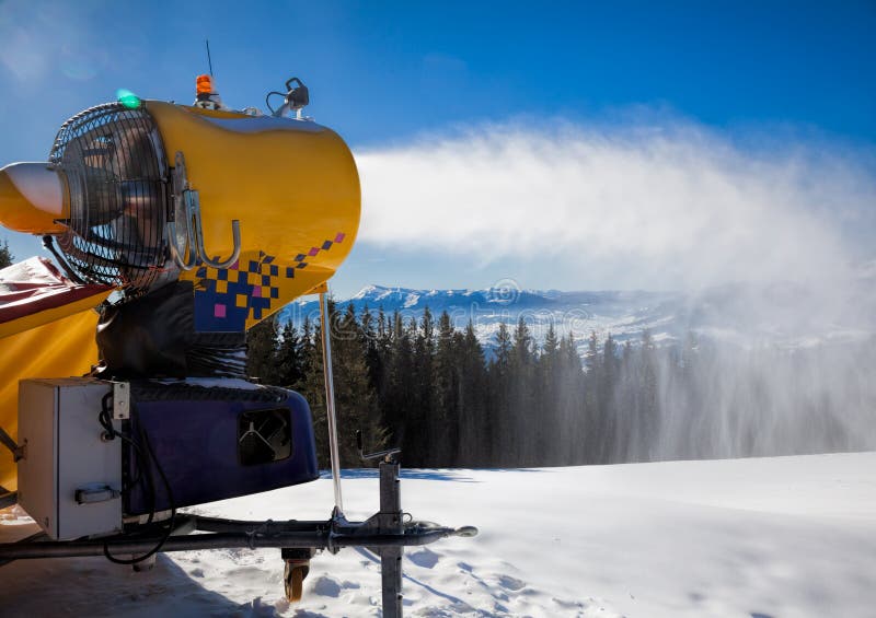 Snow making gun stock image. Image of orange, snowcannon - 64154389
