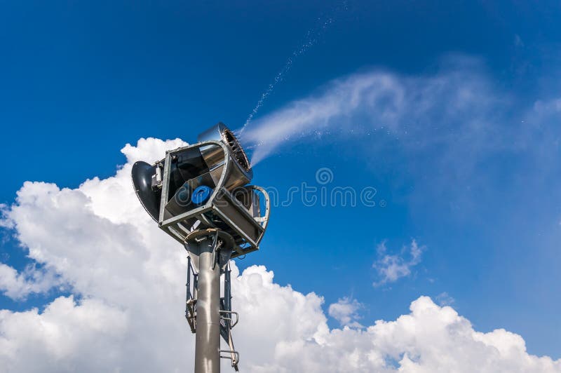 Snow Making Machine or Snow Cannon Stock Image - Image of frost ...
