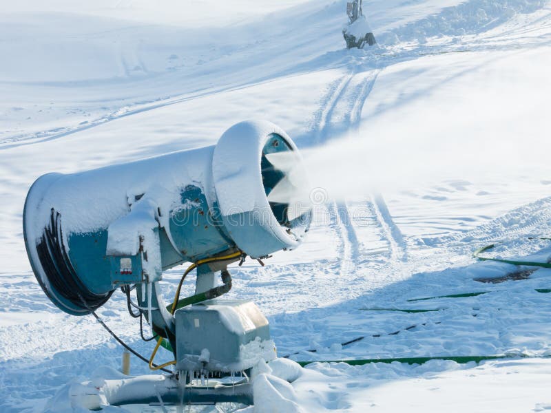 Snow Making Machine in Work Stock Photo - Image of equipment, resort ...