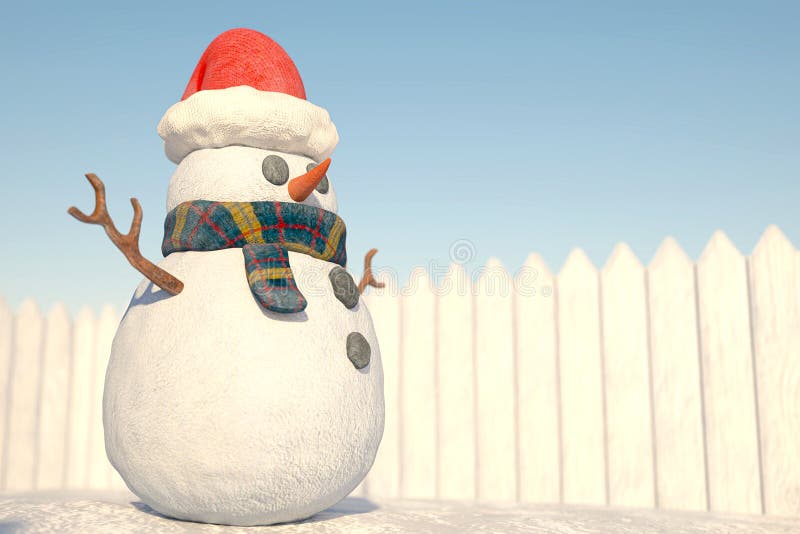 Snow man cartoon cool view stock illustration. Illustration of december ...