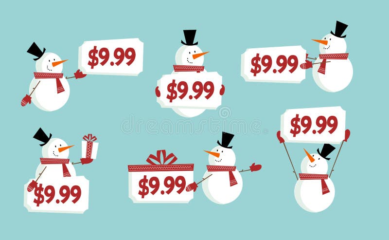 Snow man price tag stock vector. Illustration of pattern - 22322903