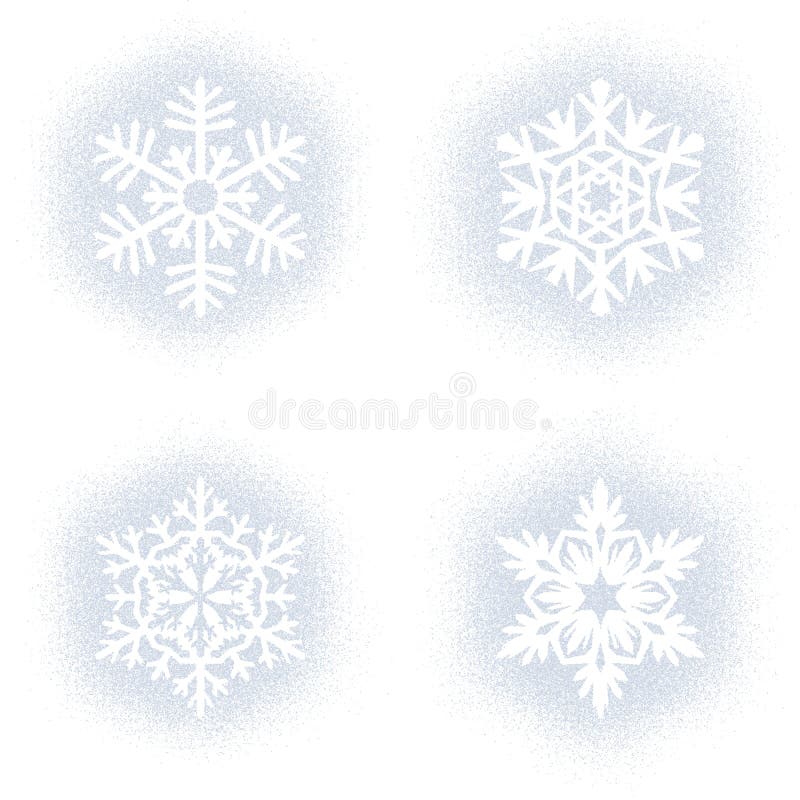 Snow Mark of Snowflakes on White Set Stock Illustration - Illustration ...