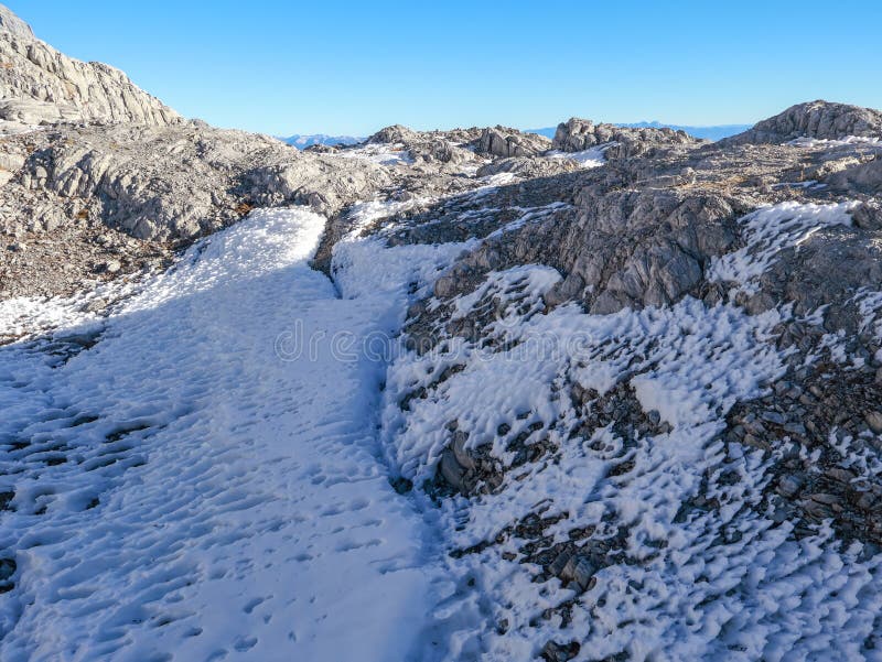 Snow Melting on the Mountain Stock Image - Image of wilderness, summer ...