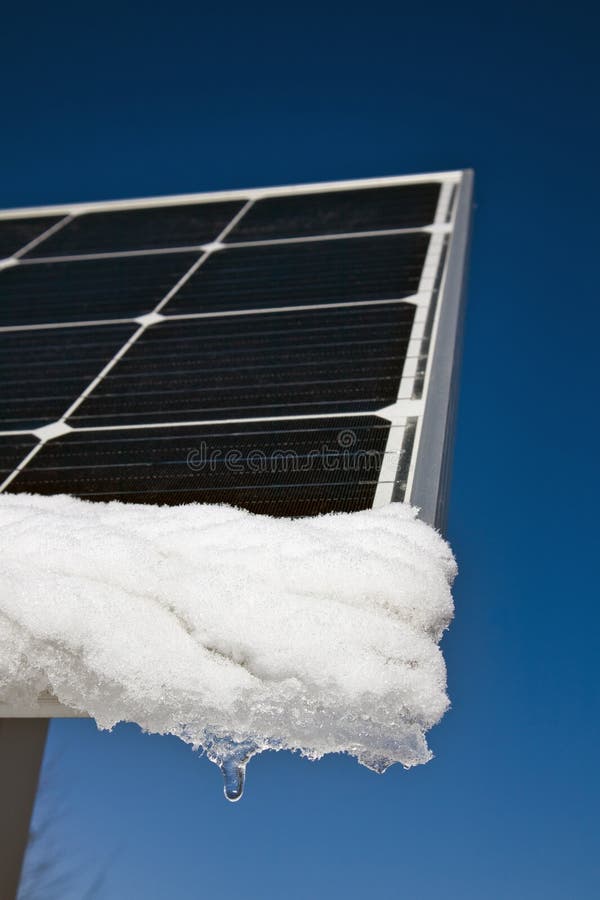 Snow Melting on Solar Panels in Sunshine Stock Photo - Image of clean ...