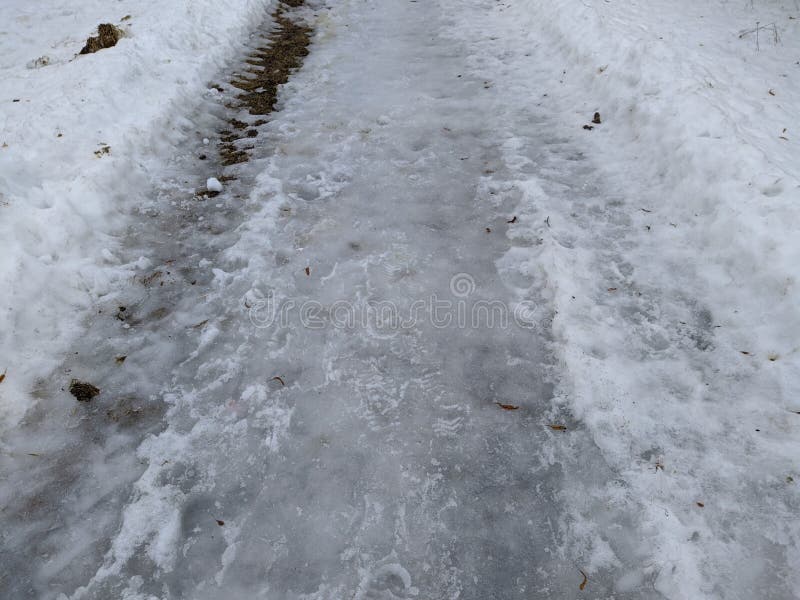 Snow Melts Outside Leaving Mud and Puddles Stock Photo - Image of snowy ...