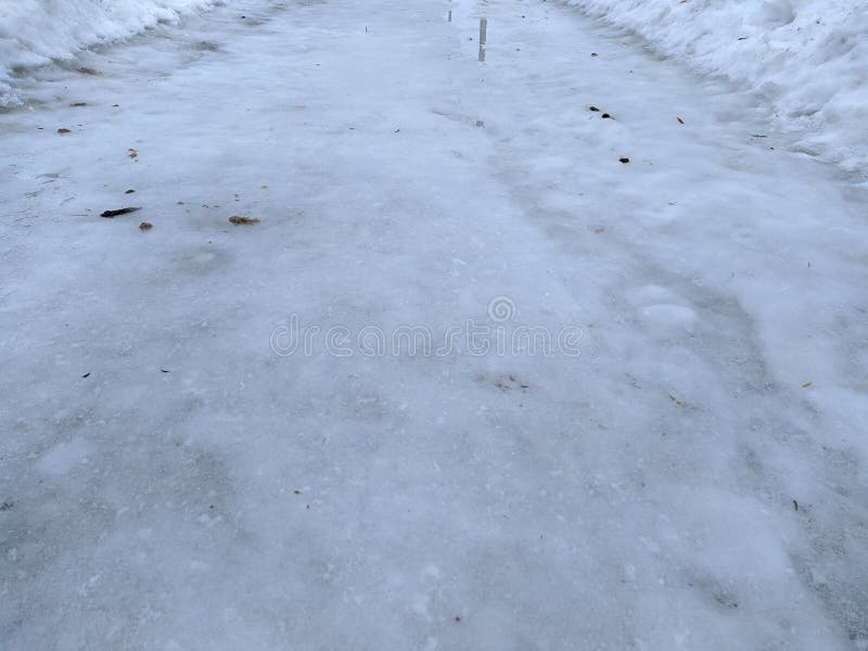 Snow Melts Outside Leaving Mud and Puddles Stock Image - Image of slush ...
