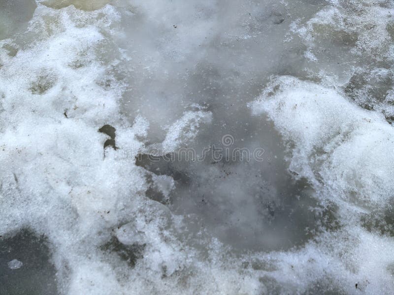 Snow Melts Outside Leaving Mud and Puddles Stock Image - Image of ...