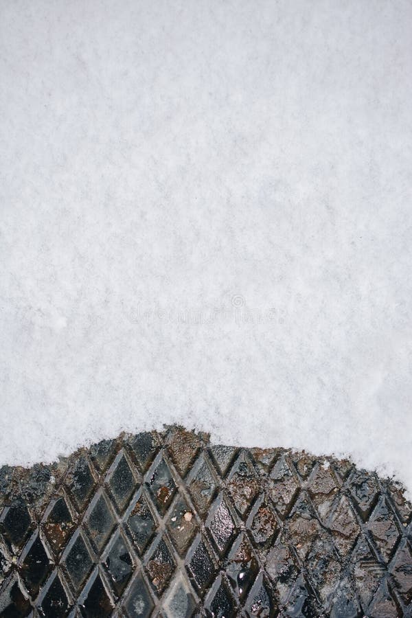 Snow on a Metallic Ground in the Winter Stock Image - Image of frosty ...