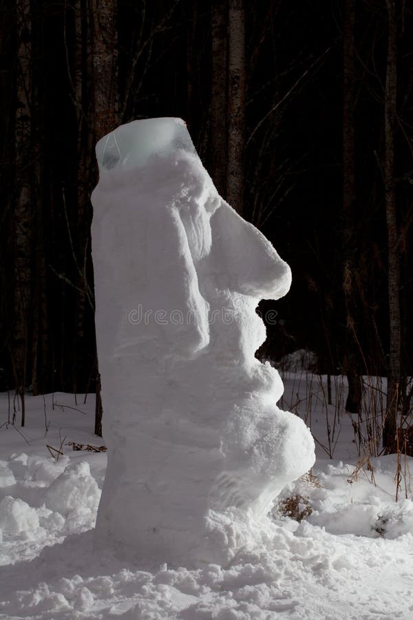 Snow Moai stock photo. Image of island, process, season - 38295516