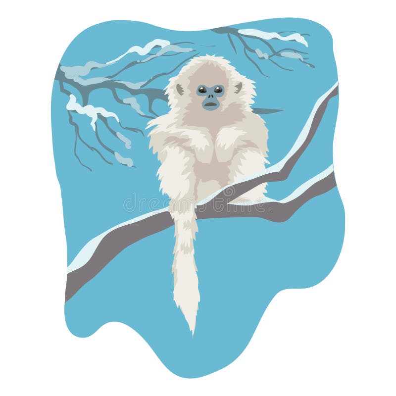 Snow Monkey Japanese Relaxing in Onsen Hot Springs Stock Vector ...
