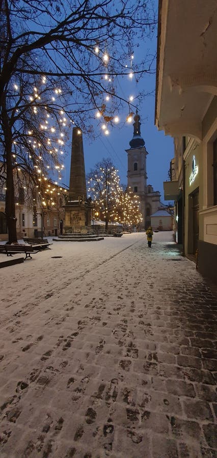 Snow Morning in Cluj-Napoca Stock Image - Image of travel ...