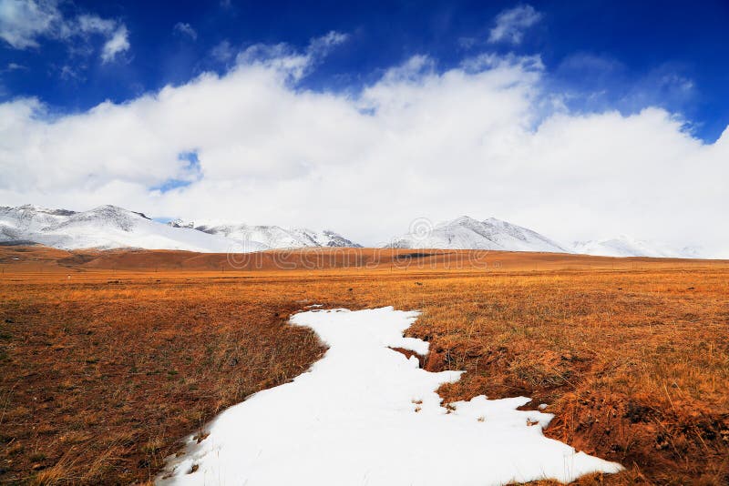 Snow mount and grassland stock image. Image of mountains - 30994833