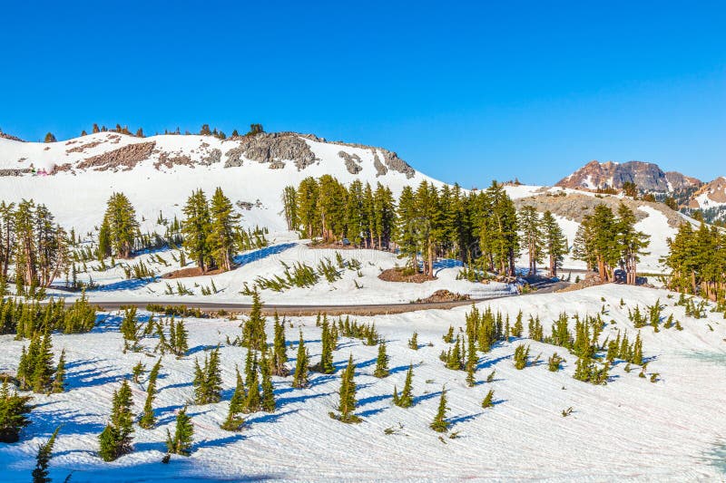 Snow on Mount Lassen in the National Park Stock Photo - Image of ...