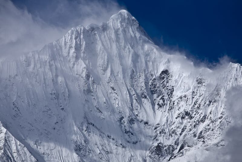 Snow mountain, kawagebo stock image. Image of freeze, stone - 6933883