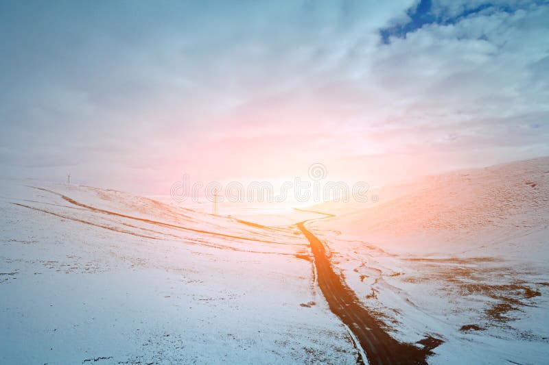 Snow Mountain Landscape of the Grasslands Stock Photo - Image of ecology, winter: 390260606