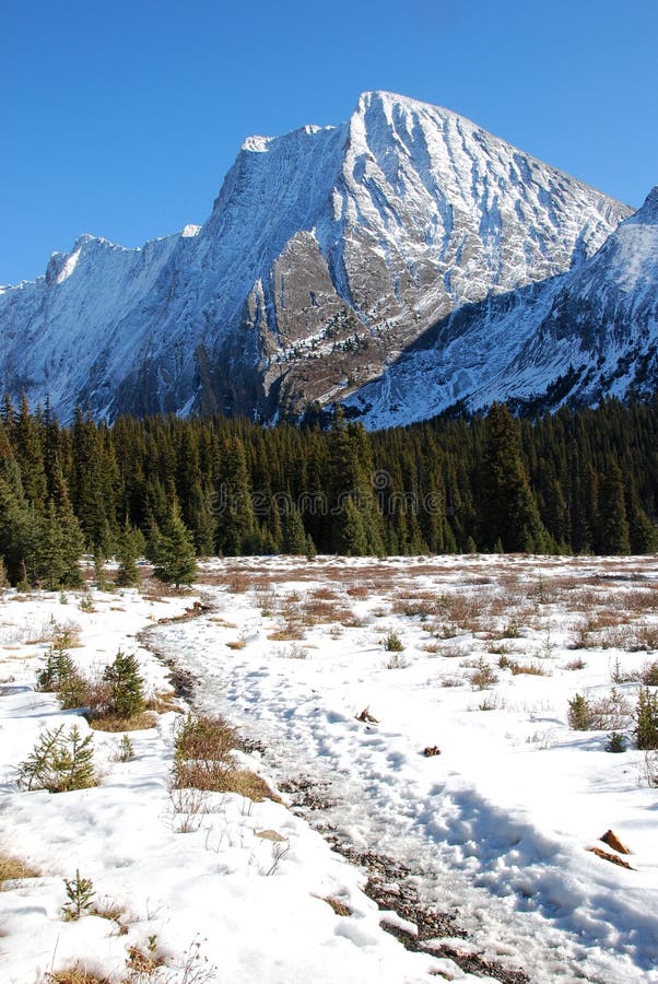 Snow mountain and meadow stock photo. Image of open, november - 7475076