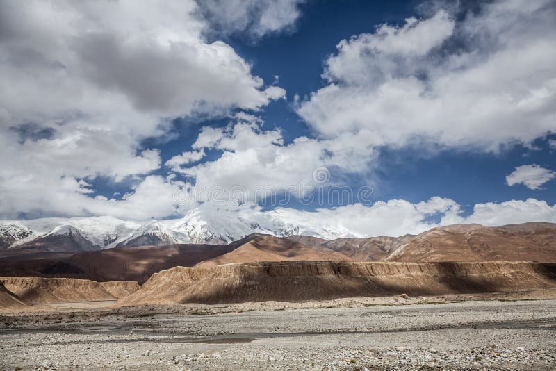 Snow Mountain in Pamir Plateau Stock Image - Image of mount, road ...