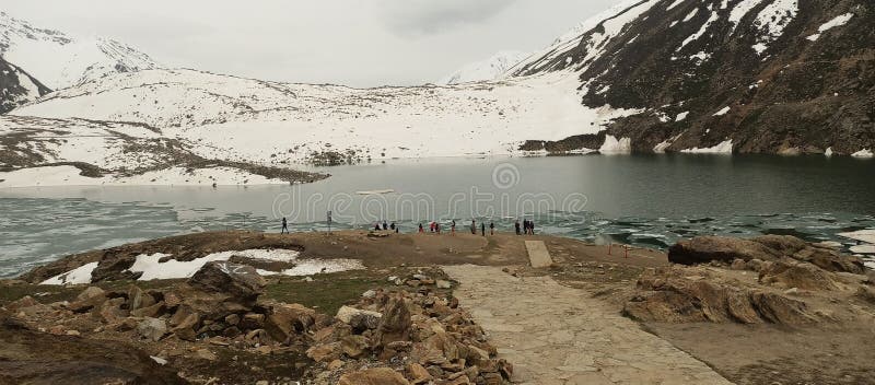 Snow Mountain Park Lake Pakistan Stock Photo - Image of snow, pakistan ...