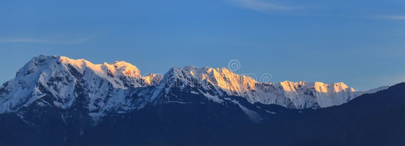 The Snow Mountain in Pokhara,nepal Stock Photo - Image of blue, clouds ...