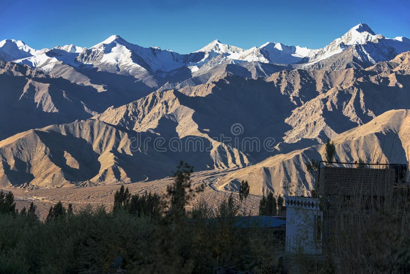 Snow Mountain Range in Leh Ladakh Stock Photo - Image of famous, ladakh ...