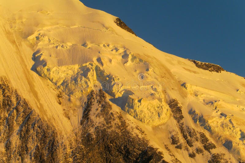Snow Mountain Slope in Alps at Sunset Stock Image - Image of mountain ...