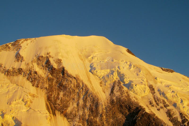 Snow Mountain Summit at Sunset Stock Image - Image of alpine, highest ...