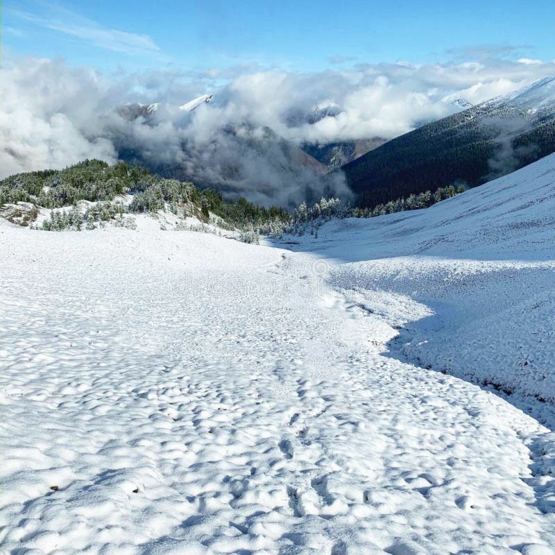 Snow Mountain View of Rockwall Trail Stock Photo - Image of arctic ...