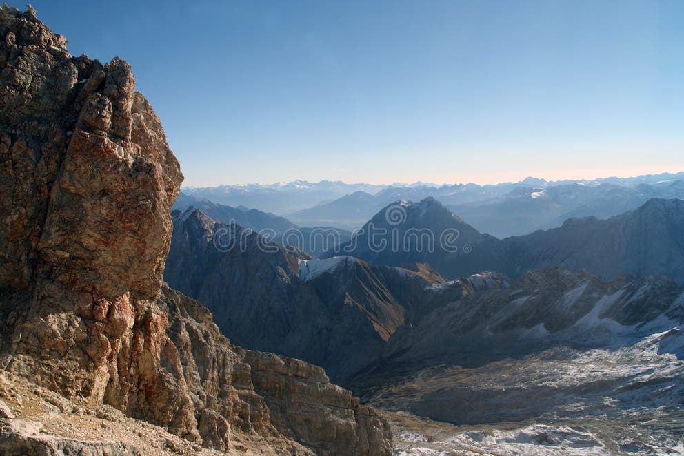 Snow Mountain Zugspitze, Germany. Stock Photo - Image of hiking ...