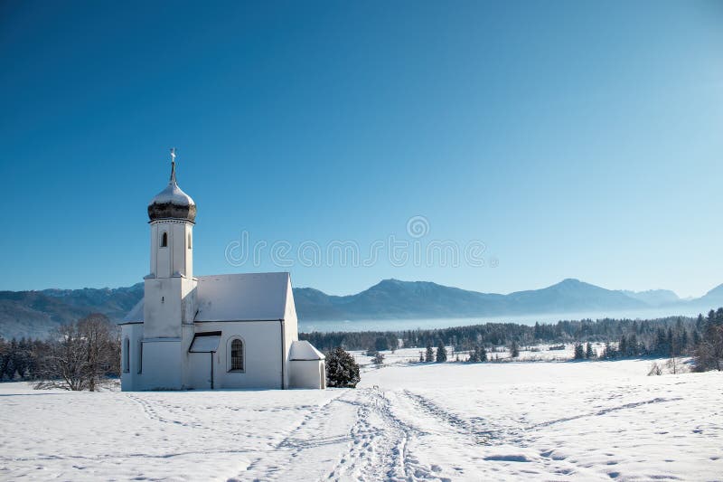 Snow Mountains. Snow-covered Landscape and Evergreens in Germany Stock ...