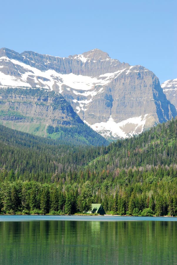 Snow mountains and lake stock image. Image of peaceful - 5845077