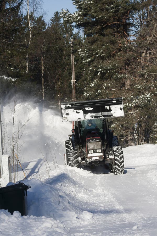 Snow Mover Wheel Loader Machine Parked in Parkade Stock Image - Image ...
