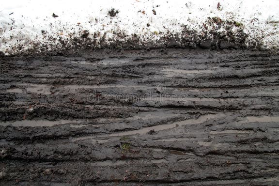 Snow Mud and Tracks stock image. Image of dirt, turf, tracks - 7535651