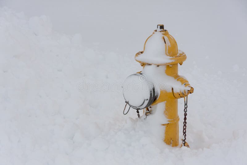Snow Near Yellow Fire Hydrant Stock Photo - Image of nature, snowflake ...
