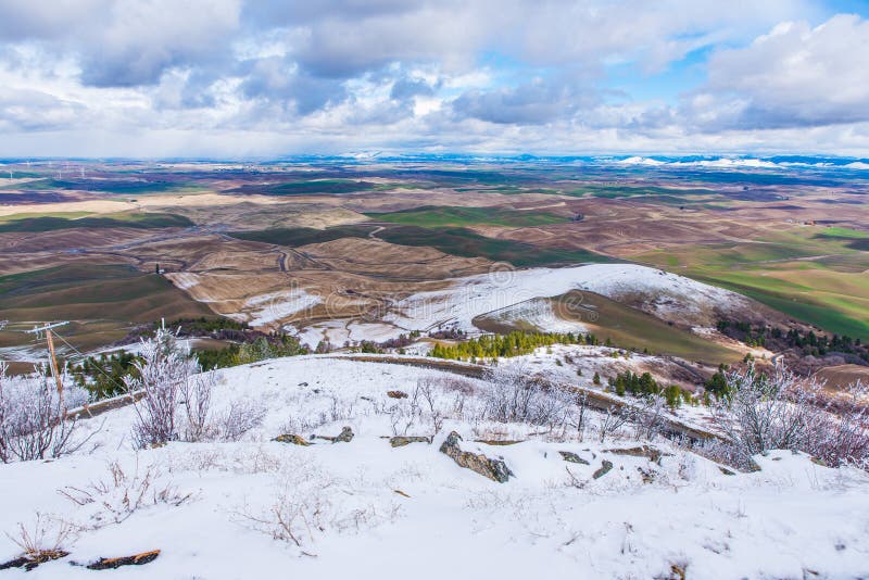 Snow Over Rolling Fields stock photo. Image of rural - 281629052
