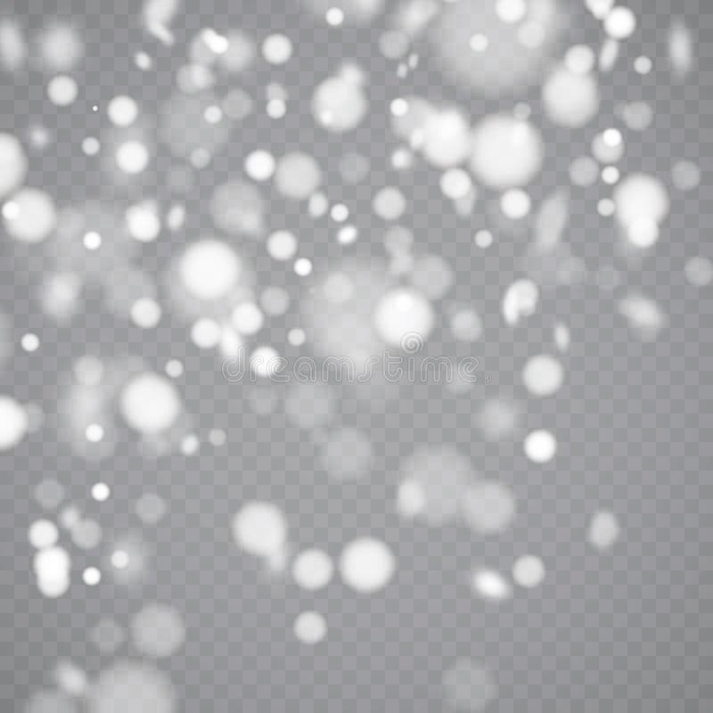 Snow Overlay on Transparent Background. Vector Illustration of Falling ...