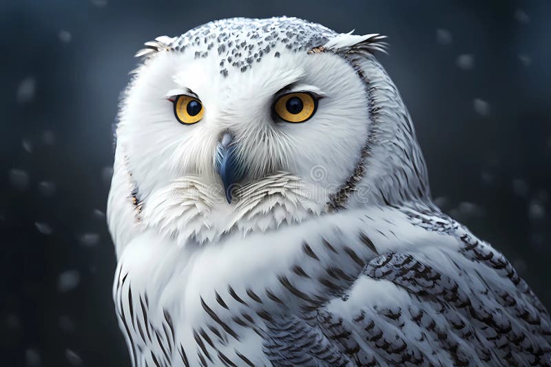 Snow Owl Portrait. Generative Ai Design Stock Illustration ...