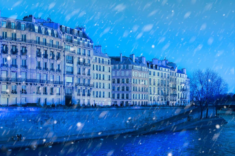 Paris, France, Winter Snow Storm Editorial Photo - Image of travel ...