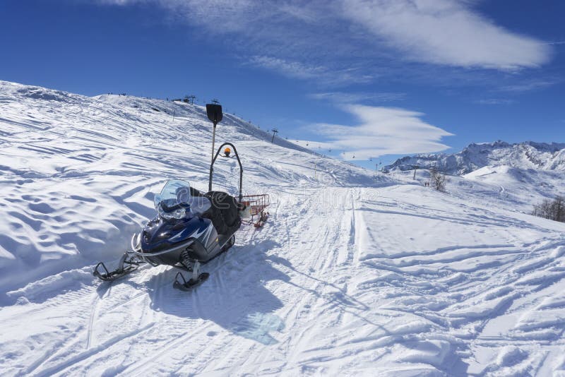 Snow Path on Ski Resort in Mountain, Alpe Di Mera, Italy Stock Image ...