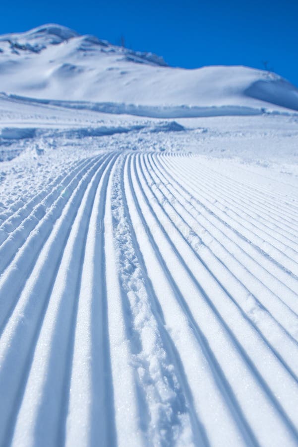 Ski Track in Snow As Abstract Background Stock Image - Image of nature ...