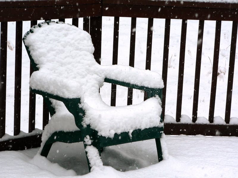Snow on patio chair stock photo. Image of outside, exterior - 2185158
